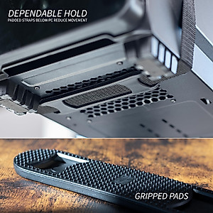 VIVO Under-Desk and Wall Mount PC Adjustable Strap and Steel Bracket Holder, Computer Case Carrier, Black, MOUNT-PC02S