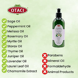 OTACI 10 Herbs Rejuvenate and Soften Conditioner for All Hair Types, Sage, Peppermint, Melissa, Rosemary, Myrtle, Storax, Thyme, Juniper, Lavender, Chamomile, No Paraben, No Alcohol Herbal Conditioner