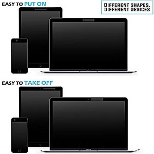 Webcam Covers - Laptop Webcam Cover - Tablet Webcam Covers - Smart TV & for Every Size Webcam on Any Device - Reusable/Multi-use – Protect Your Privacy with Gecko - Black
