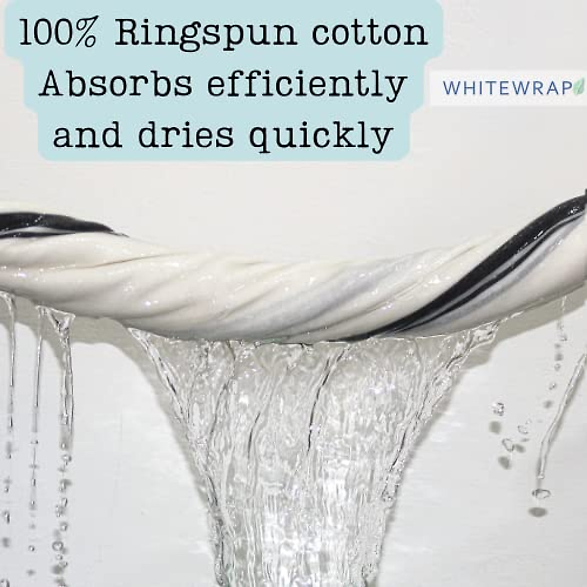 WHITEWRAP Kitchen Towels | 100% Cotton Dish Towels Premium Quality | 15"x25" Black Stripes 6-Pack | Hand Towels, Tea Towels, Dish Cloths| Highly Absorbent Bar Towels