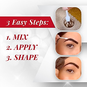 Ardell Brow Tint Medium Brown, Longer-lasting, Semi-permanent Brow Dye, with Natural Extracts, Complete Brow Tinting Kit, 1 pack