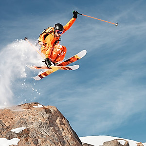 FITRELL 3 Pack Men's and Women's Ski Socks Full Cushioned Winter Merino Wool Thermal Knee High Warm Socks for Skiing Snowboarding, Black+Orange+Blue, Large