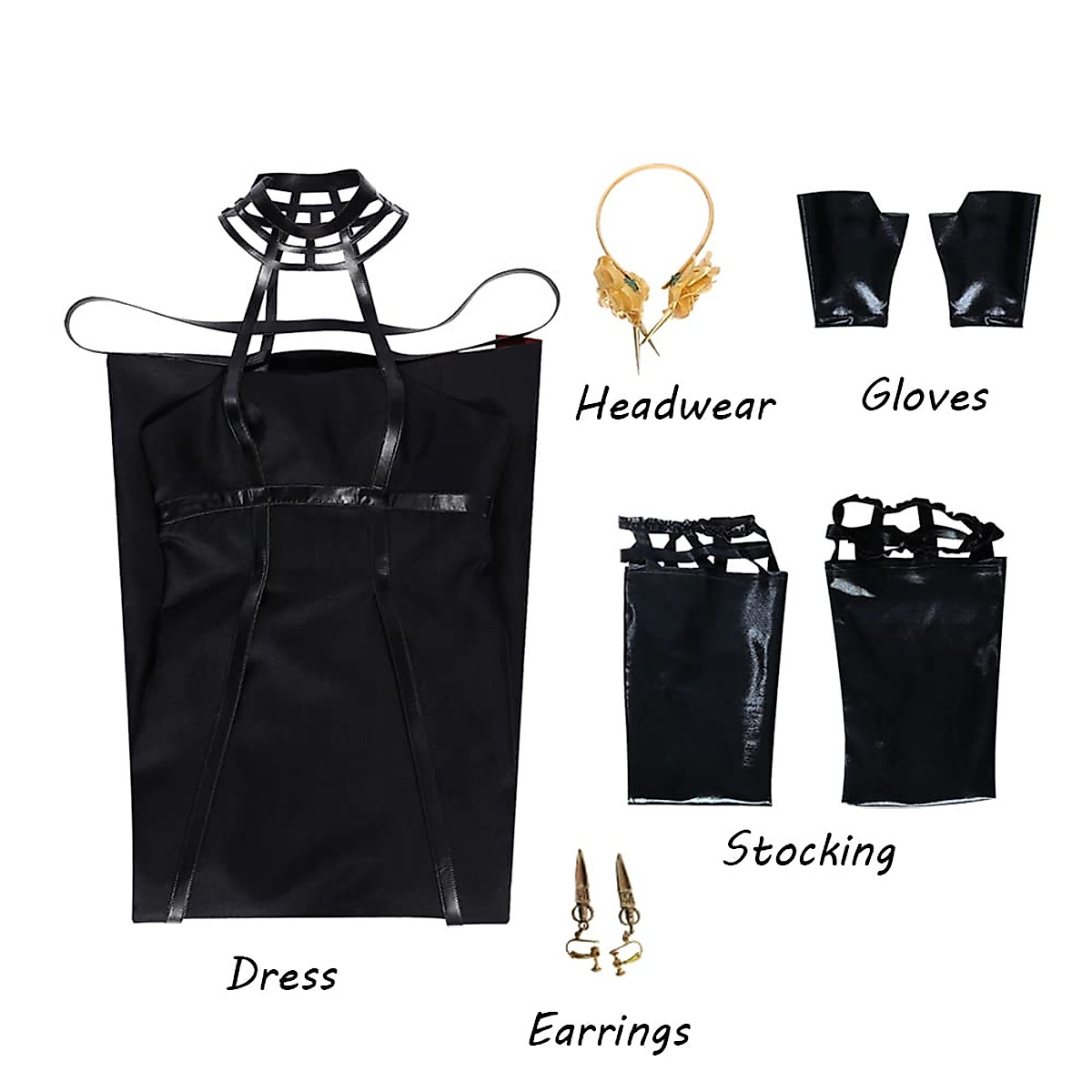 MZXDY Anime Yor Forger Cosplay Costumes Princess Bramble Black Dress for Women's Halloween Party Set