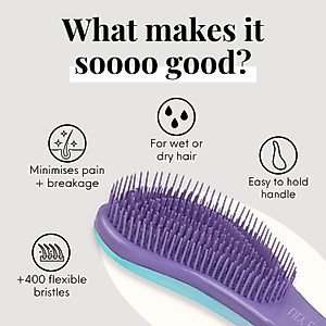 Lily England Detangler Brush for Curly Hair, Thick, Straight & Natural Hair - Gentle Detangling Hair Brush for Women, Kids & Toddlers with Flexible Bristles - Hairbrush for Wet & Dry Hair, Ombre