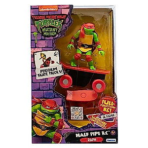 Teenage Mutant Ninja Turtles Half Pipe RC, Raphael Movie Edition, Ages 5+| Skateboard-Shaped Control & Perform Tricks on Any Surface | Collect Them All!