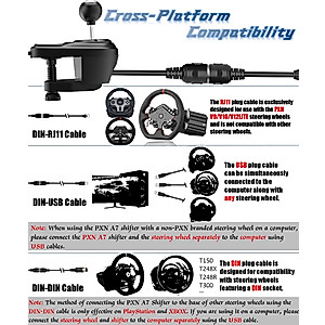 PXN A7 Shifter, 6 +1 Shifter with Handbrake Button and Shift Button for High&Low Gear Universal Shifter for PC(A7)