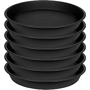 Angde 6 Pack of Plant Saucer 4 5 6 8 10 12 14 16 18 20 Inch Round, Plant Drip Trays for Pots, Plant Drip Tray, Flower Plant Pot Saucers, Pot Saucer 4", Plant Saucers for Indoors (5", Black)