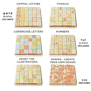 Le Toy Van - Petilou Wooden Educational ABC Wooden Blocks | Educational Wood Toys for Toddlers and Babies | Suitable for A Boy Or Girl 1 Year Old +