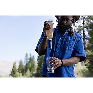 LifeStraw Peak Series Water Filter - 1L, Dark Mountain Gray, Protects Against Bacteria and Parasites, Ultra-Compact and Versatile