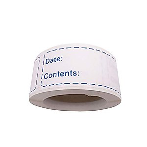 150Pcs 1x3inch Self-Adhesive Removable Food Storage Labels Refrigerator Freezer Date Labels Writable Water-Proof Food Stickers Kitchen Organization Supplies for Bottle Jars Cans Bags (Blue)