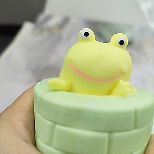 Fidget Toys Squishy Toys Stress Toy for Adults Stress Anxiety Relief Frog Cup Squeeze Toys for Kids Decompression Sensory Squishes Toy Stress Reliever Small Surprise Color Random Squish Gifts 3 PCS