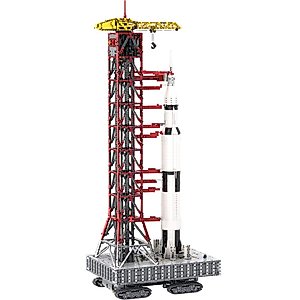 Building Boat Launch Tower Mk I for NASA Apollo Saturn V 21309/92176 Outer Space Model Rocket Building Kit, Large Base Building Toy for Kids and Adults (7702 Pieces) with PF Motors(Not Include Rocket)