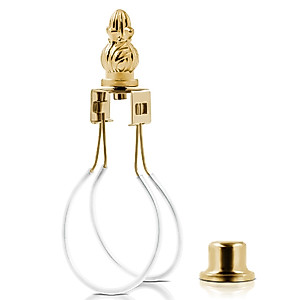 Lamp Shade Light Bulb Clip Adapter,Lamp Shade Holder with Cap Knob Finial and Silicone Levelers,Clip on Lampshade Adapter to Keep Lamp Shade in Place (Gold)