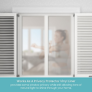 Con-Tact Brand - 60F-C9AC16-06 Creative Covering Self-Adhesive Semi-Transparent Privacy Film Protective Vinyl and Shelf Liner, 18" x 60', Clear Matte