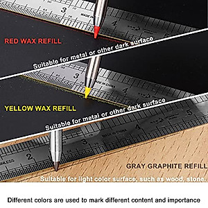 ACBungji 23 Pcs Mechanical Carpenter Pencils Set with Metal Solid Pencil Marking Tool Built-in Sharpener, Carbide Scriber Tool, Center Punch and Refills for Woodworking Architect Construction