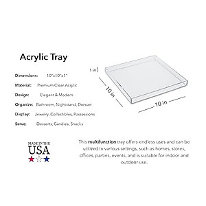 Mirart Clear Acrylic Tray (10 x 10)