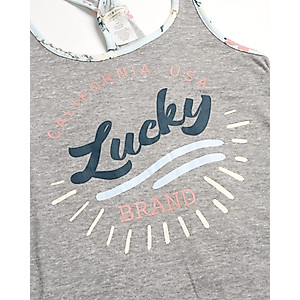 Lucky Brand Women's Pajama Set - 2 Piece Cross Back Tank Top and Sleep Shorts (S-XL), Size Large, GreyNanette Floral