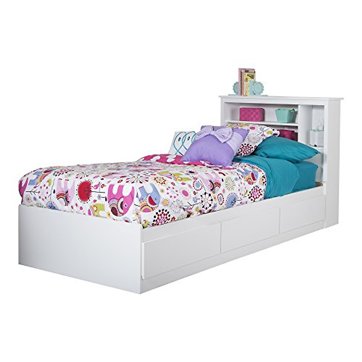 South Shore Vito Bookcase Headboard, Twin, Pure White