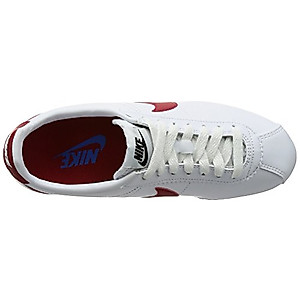 Nike Women's Classic Cortez Leather,White/Varsity Red/Varsity Royal,6.5