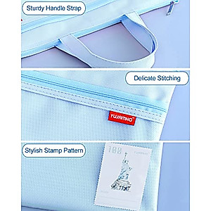 Pocket Small Size Desk Calculator and Large Double Pocket Waterproof File Bag with Handle Bundle