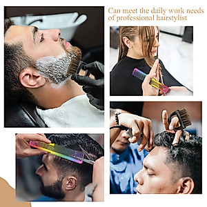 2 Pieces Barber Brush and Barber Comb Set, with Barber Blade Cleaning Brush Beard Brush Hair Cutting Comb, for Men Women Beauty Salons Home Use – Gold