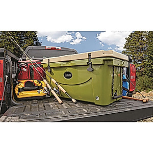 Guide Gear Ice Chest Camping Cooler Large and Rotomolded 90 Quart, Grizzly Bear Resistant Tan/Green