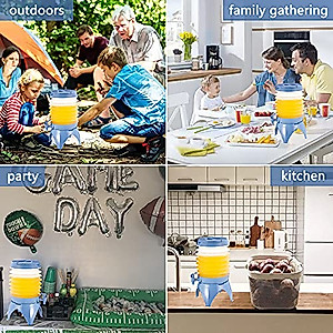 Drink Dispenser, Lemonade Juice Beverage Dispenser with Spigot for Outdoor Party, Portable, Collapsible, Clear, 5.5L