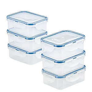 LOCK & LOCK - HPL806S6 Easy Essentials Food Storage Container/Bin Set - 11.8 Oz (Pack of 6), Clear