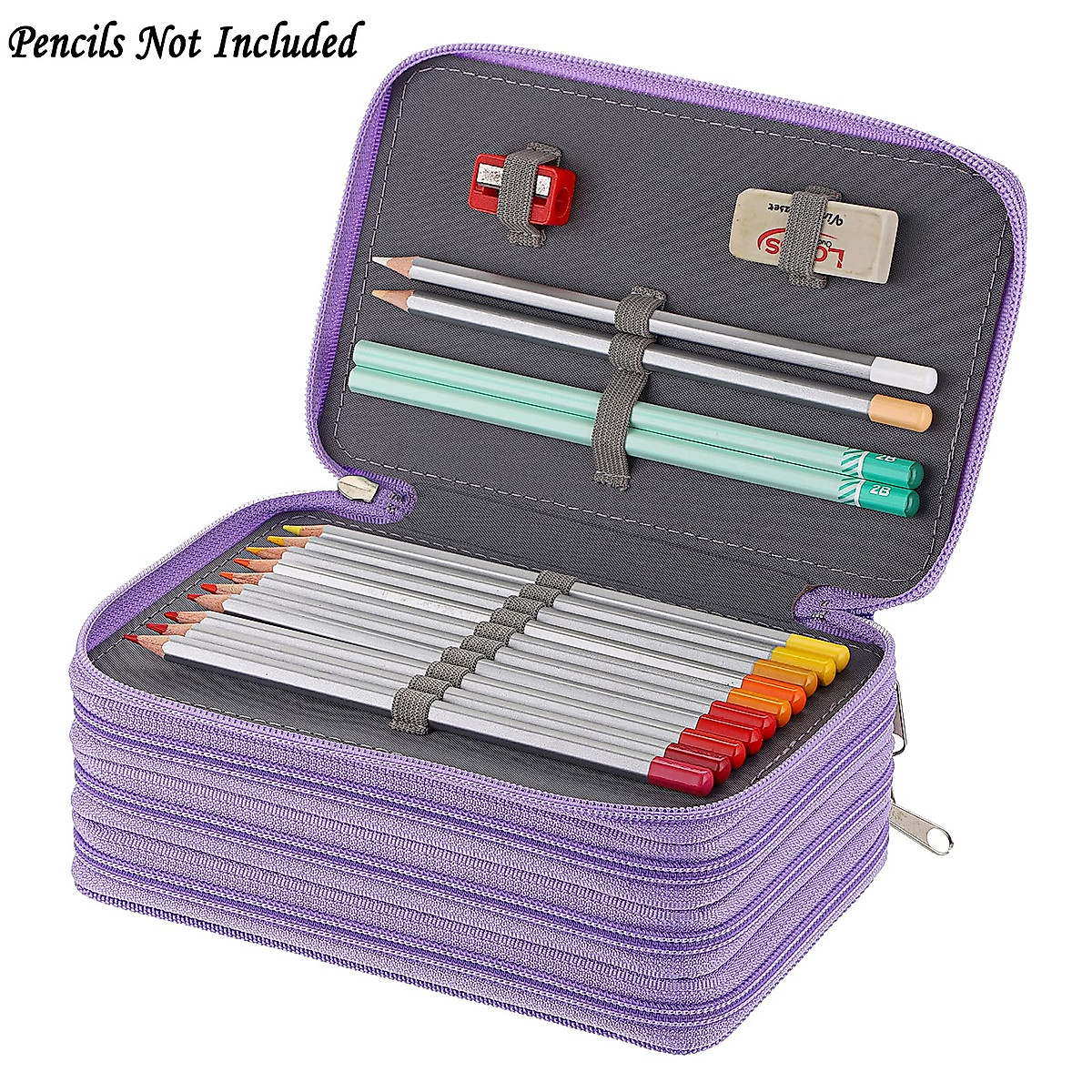 BTSKY® Handy Wearable Oxford Colored Pencil Case 72 Slots Pencil Organizer (Purple)