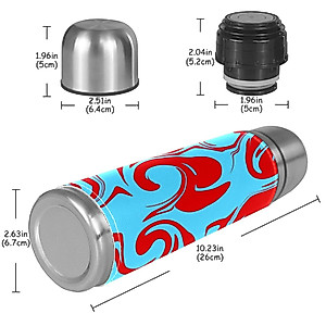 Stainless Steel Leather Vacuum Insulated Mug Crazy Colors Thermos Water Bottle for Hot and Cold Drinks Kids Adults 16 Oz