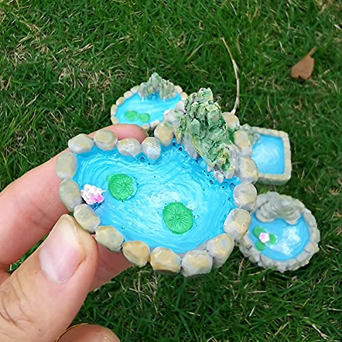 Trasfit 4 Pieces Fairy Garden Miniature Pond Ornaments Accessories for Miniature Garden Accessories, Home Micro Landscape Decoration