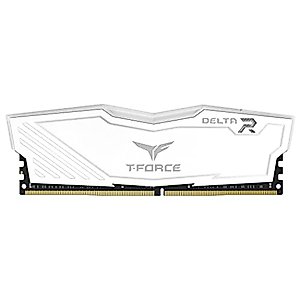 TEAMGROUP T-Force Delta RGB DDR4 16GB (2x8GB) 3000MHz (PC4-24000) CL16 Desktop Memory Module Ram - White - TF4D416G3000HC16CDC01