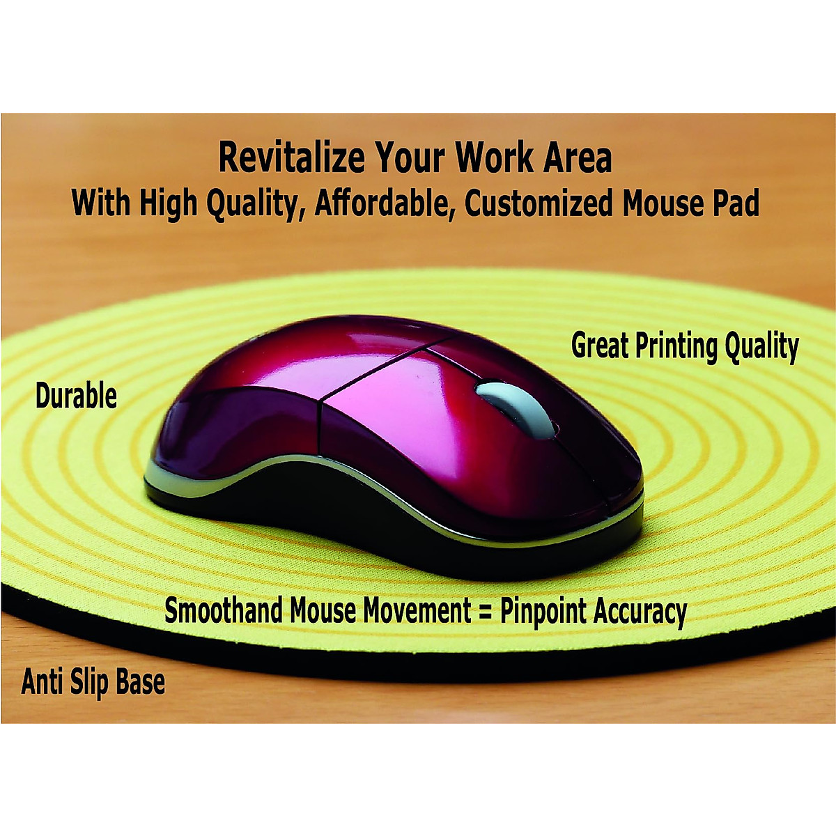 Personalized Mouse Pad - Add Pictures, Text, Logo or Art Design and Make Your Own Customized Mousepad. Each Custom Mouse Mat Comes in a Colorful Gift Bag. Personalized Your Gaming Mousepad