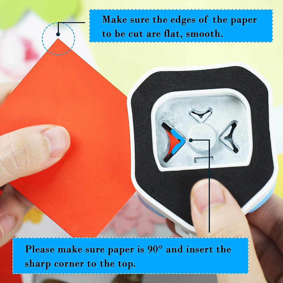 ECOHU Round Corner Punch, 3 in 1-3 Way Corner Puncher Cutter for Paper Craft (R4mm+R7mm+R10mm) for Cutting Different Corners, DIY Projects, Card Making & Scrapbooking