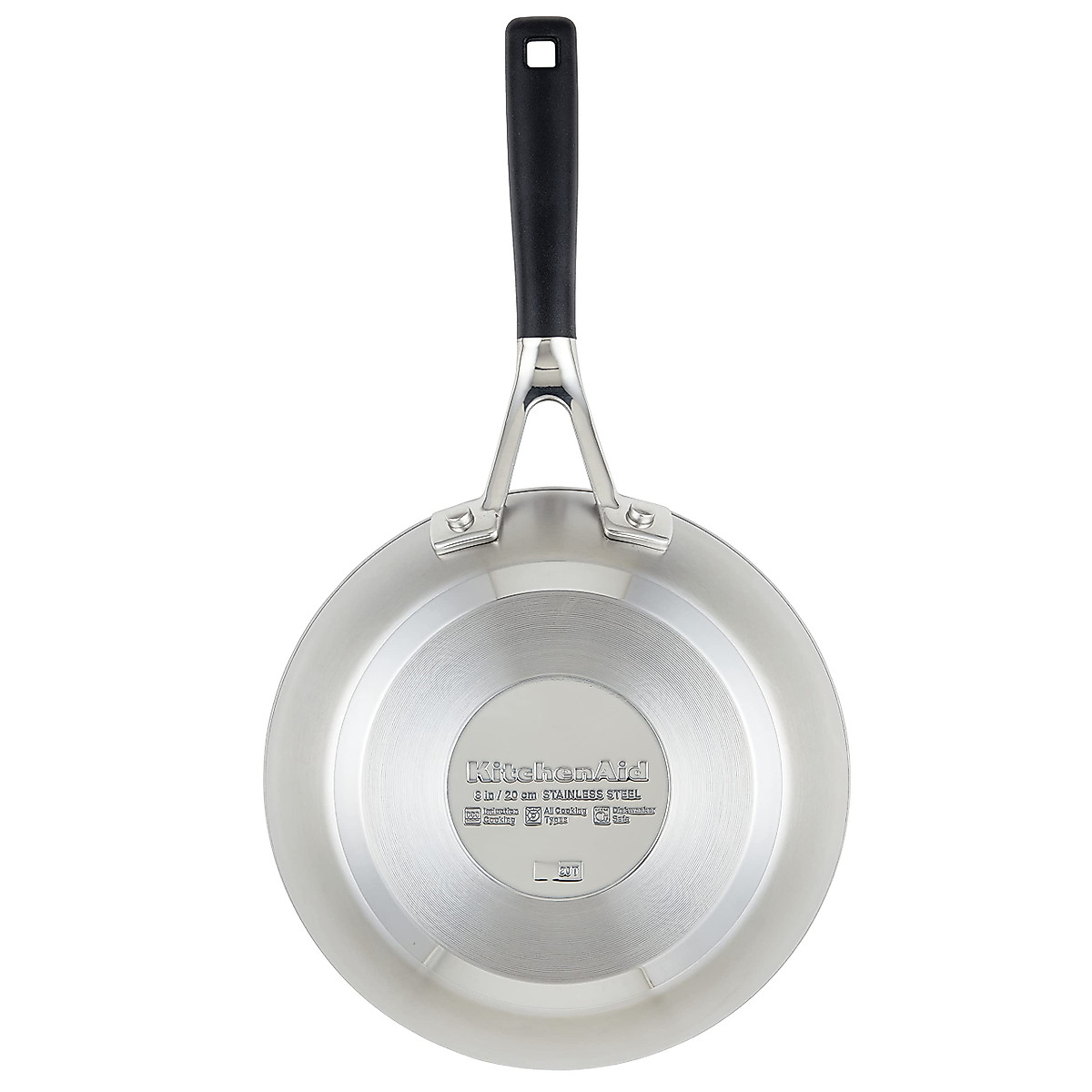 KitchenAid Stainless Steel Nonstick Frying Pan/Skillet, 8 Inch, Brushed Stainless Steel