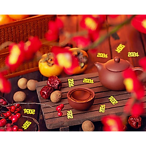 ONLYKXY New Year Table Confetti Glitter Table Decor Confetti Sprinkles Confetti Decoration for New Years Eve Party Confetti Foil Theme Thanks Giving Scatter Bless Confetti (2024, Golden)