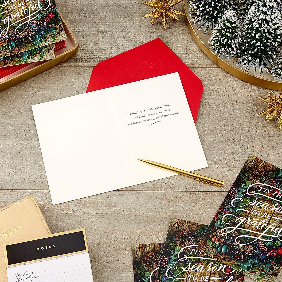 Hallmark Boxed Christmas Cards, Season to be Grateful (16 Cards and 17 Envelopes)