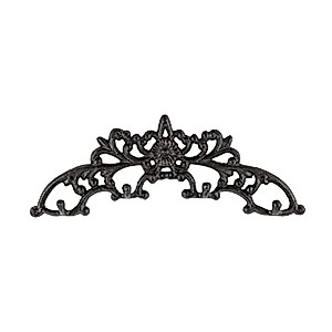 gasare, Decorative Hooks, Key Holder for Wall, Cast Iron Hooks, Wall Mount Screws and Anchors, 12 x 4 ½ Inches, Brown, 1 Unit