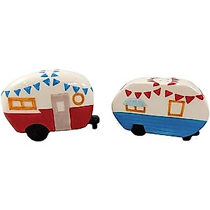 Camper Salt and Pepper Shakers, Ceramic 3 Inches Long