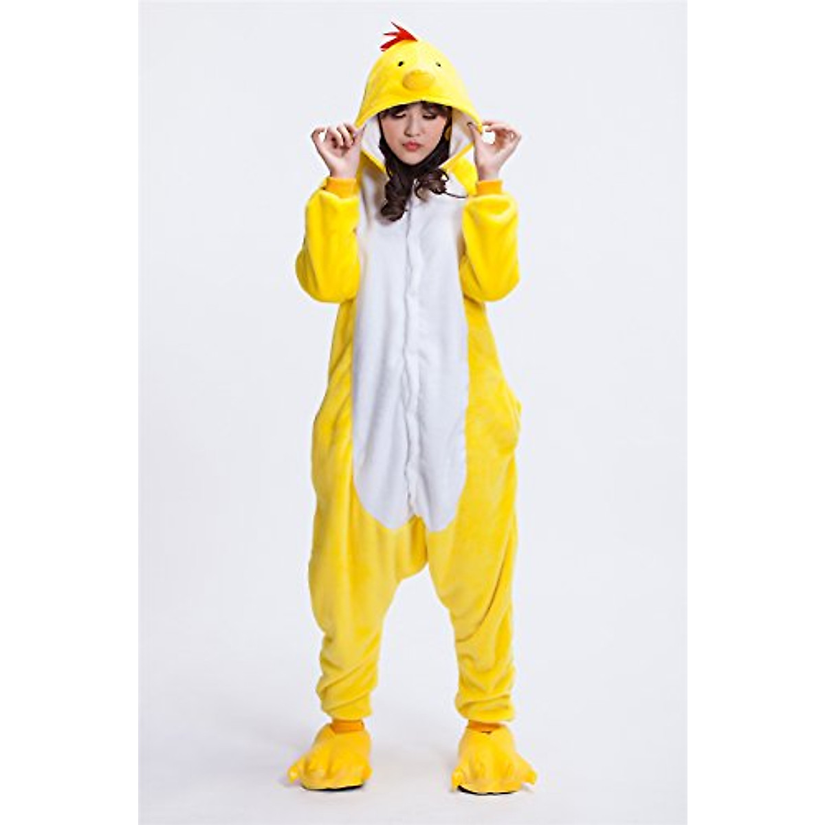 Adult Chicken Kigurumi Animal Costume Pajamas Homewear Lounge Wear XL Yellow