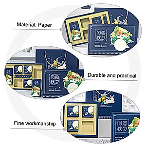 ULTECHNOVO 1 Set Box Mooncake Candy Box Cookie Containers Mini Cupcake Holder Snack Container Japanese Sushi Box Xmas Dessert Holder Muffins Cupcake Carrier Paper Moon Cake Packaging Boxes