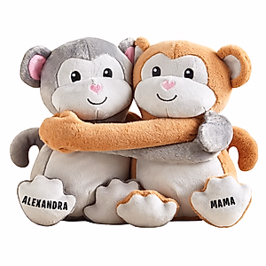Let's Make Memories Personalized Hugging Plush Monkeys - Monkey Stuffed Animal for Kids - for Birthday - for Boy - for Girl - Te Quiero - Familia