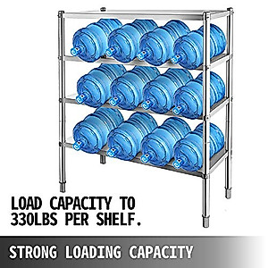 Happybuy Stainless Steel Shelving 47x18.5x60 Inch 4 Tier Stainless Steel Shelving Unit Shelving Units and Storage Heavy Duty Shelf for Kitchen Commercial Office Garage Storage 330lb Per Shelf