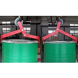 Pake Handling Tools Steel Drum Lifter - Secure Reliable Heavy Duty 1100 lbs Working Load Limit (WLL)