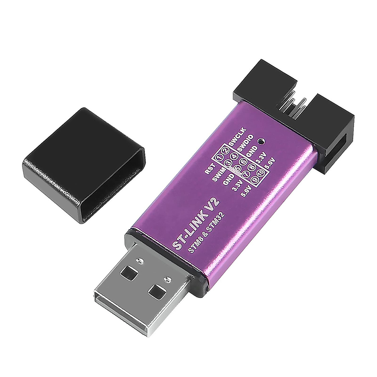 AITIAO 2Pcs ST-Link V2 Emulator Downloader Programming Unit Mini STM8 STM32 M89 with Cable (Random Color)