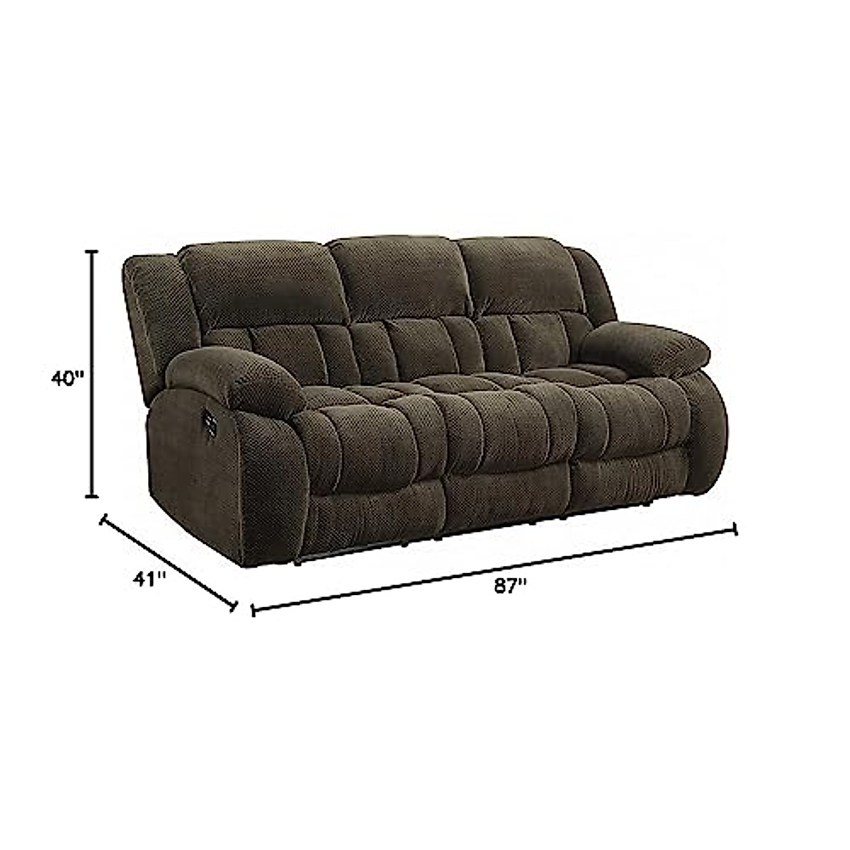 Coaster Furniture Weissman Pillow Padded Motion Sofa Chocolate 601924