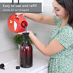 Liquid Laundry Detergent Dispenser (2 Pack), Decorative 67oz PET Plastic Bottles for Laundry Detergent, Fabric Softener, and Bleach, Laundry Soap Dispenser for Laundry Room Decor and Accessories