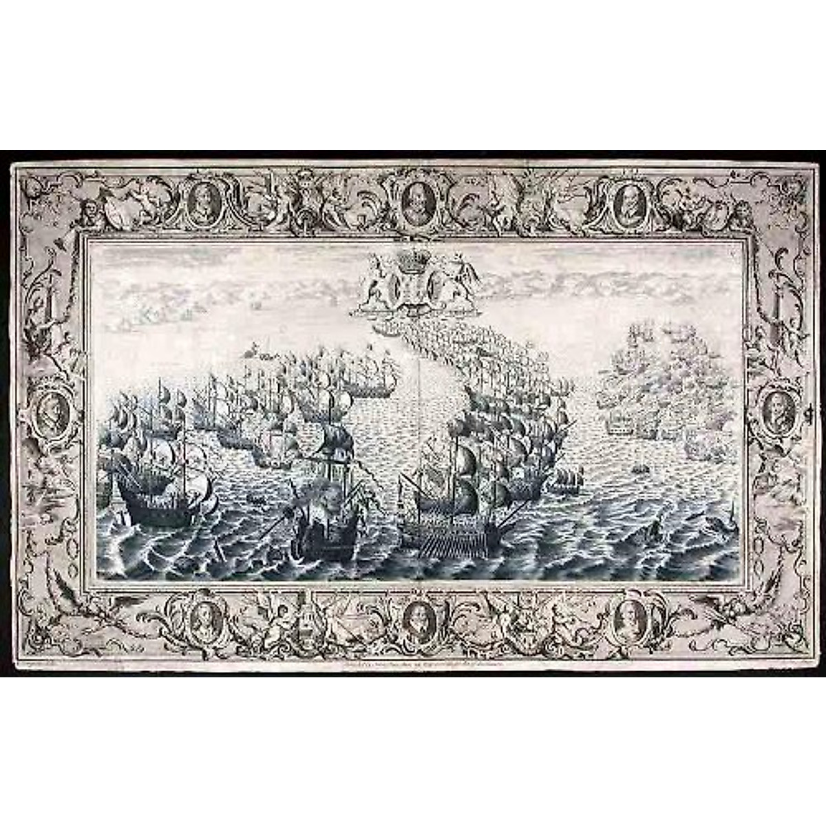 [Plate illustrating the defeat of the Spanish Armada by the English Fleet under the command of Lord Howard of Effingham in 1588]