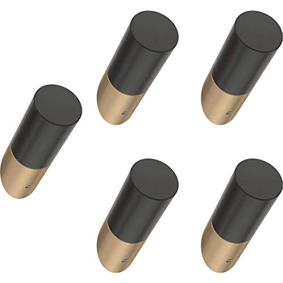 Franklin Brass B41615-BCZ-B 2-1/4" Modern Slant Hook in Black and Champagne Bronze (5 Pack)