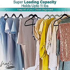 Velvet Hangers - Premium Clothes Hanger Set with Velvet Cover - Hangers Non Slip with Additional Accessory Holder – Clothing Hangers with Strap Holders – Elegant Design with Swivel Hook – 50pcs